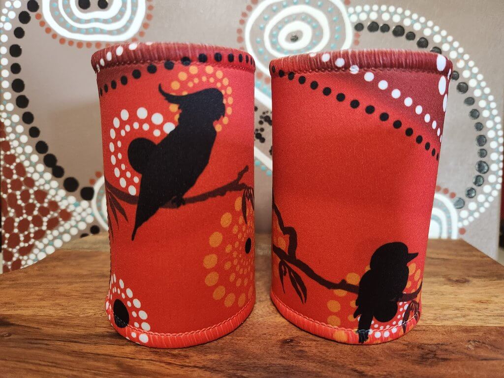 Sunset Bird Stubby Holders - Ngarrindjeri Dreaming